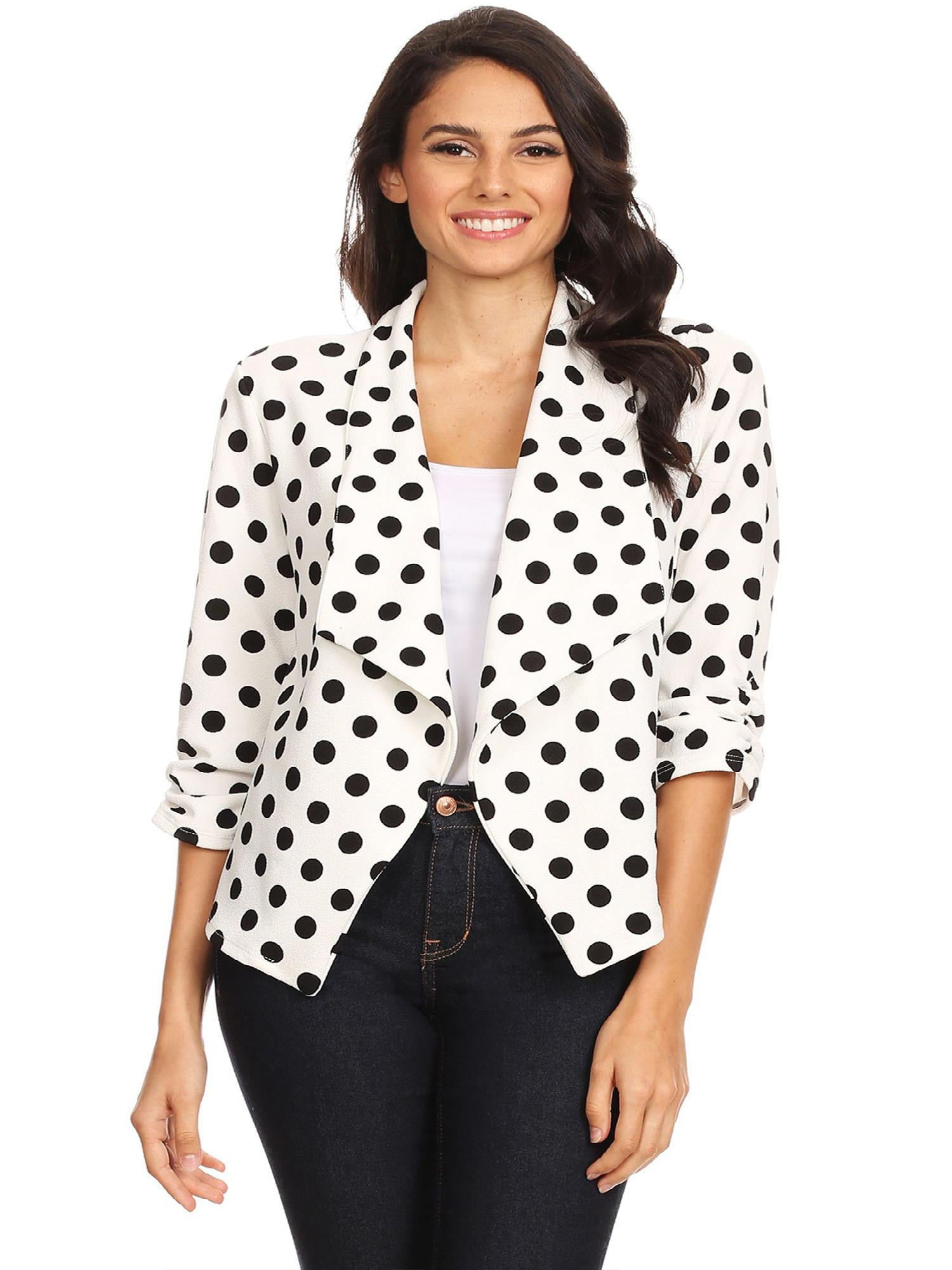 Moa Collection Womens Casual Pattern Print 3 4 Sleeve Loose Fit Open