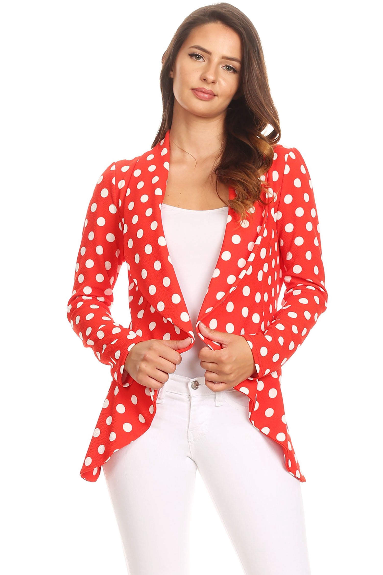 Women's Classic Draped Open Front Blazer Casual Workwear Long Sleeve ...