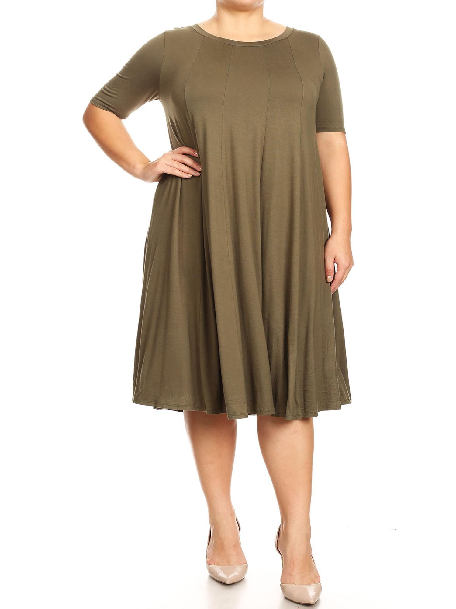 MOA COLLECTION Women's Plus Oversize Solid Casual Loose Fit Short ...
