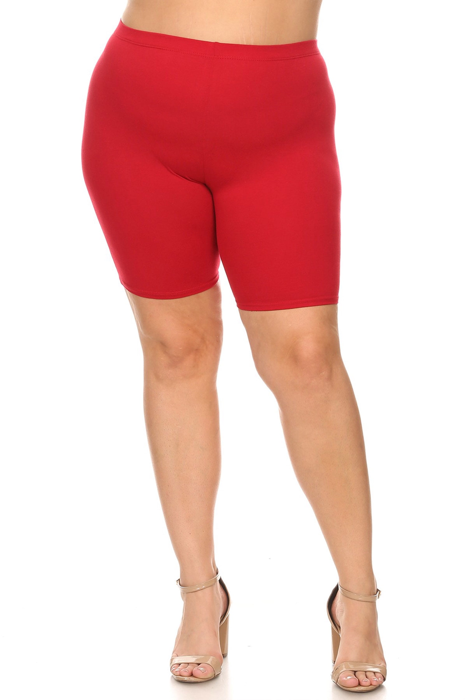 MOA COLLECTION Women's Plus Size Bodycon Stretch Biker Shorts with High ...