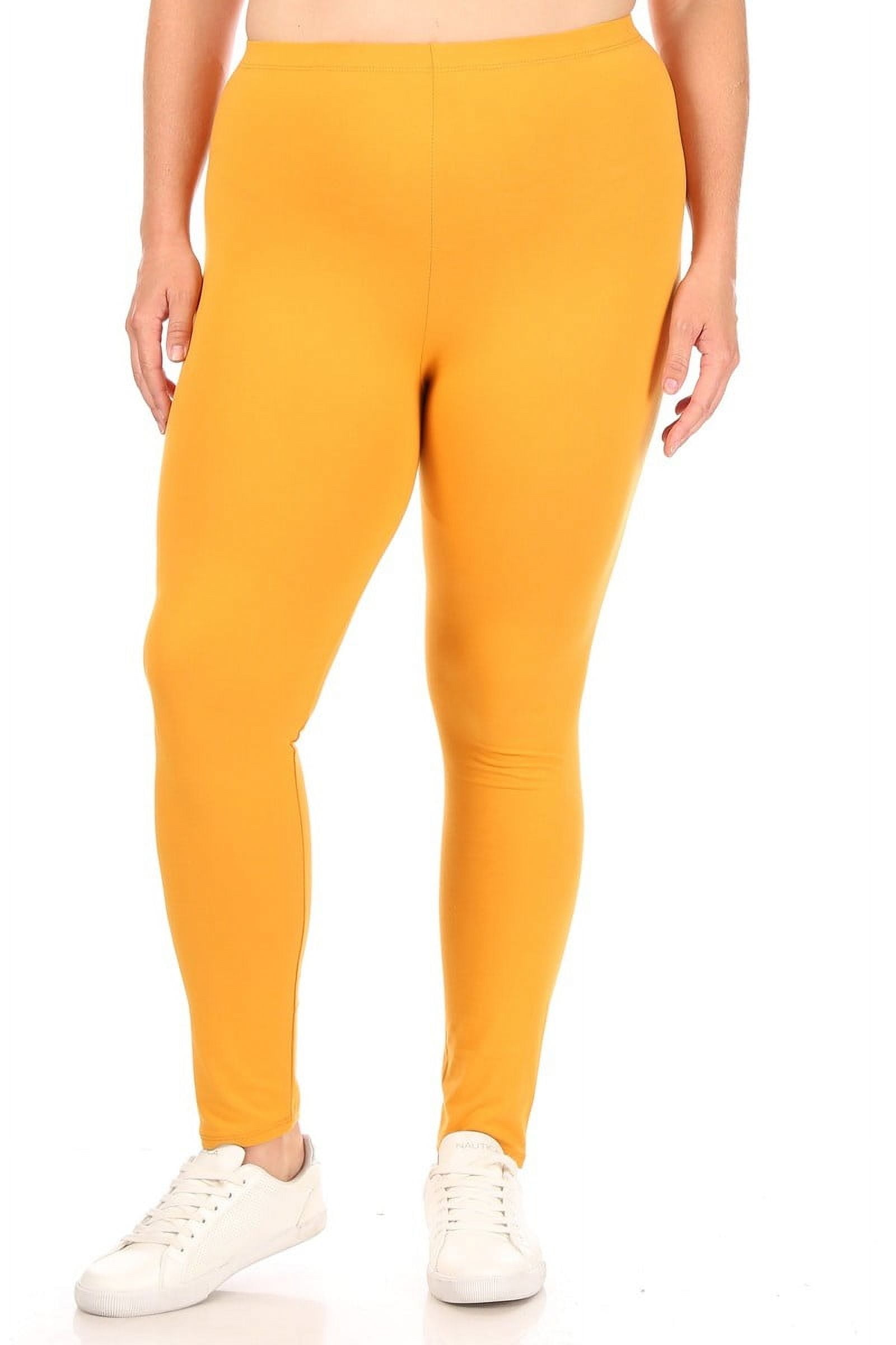Women's Plus Size Elastic Band Waist Stretch Comfy Workout Leggings ...