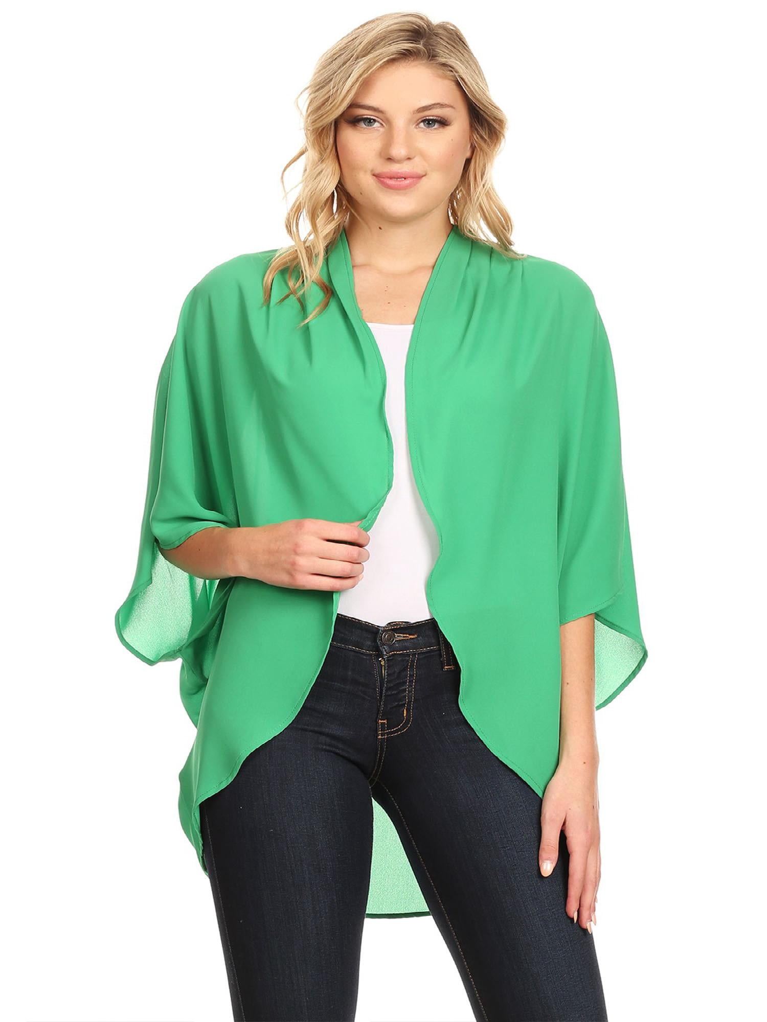 MOA COLLECTION Women's Solid Casual Lightweight 34 Sleeve Loose Fit ...