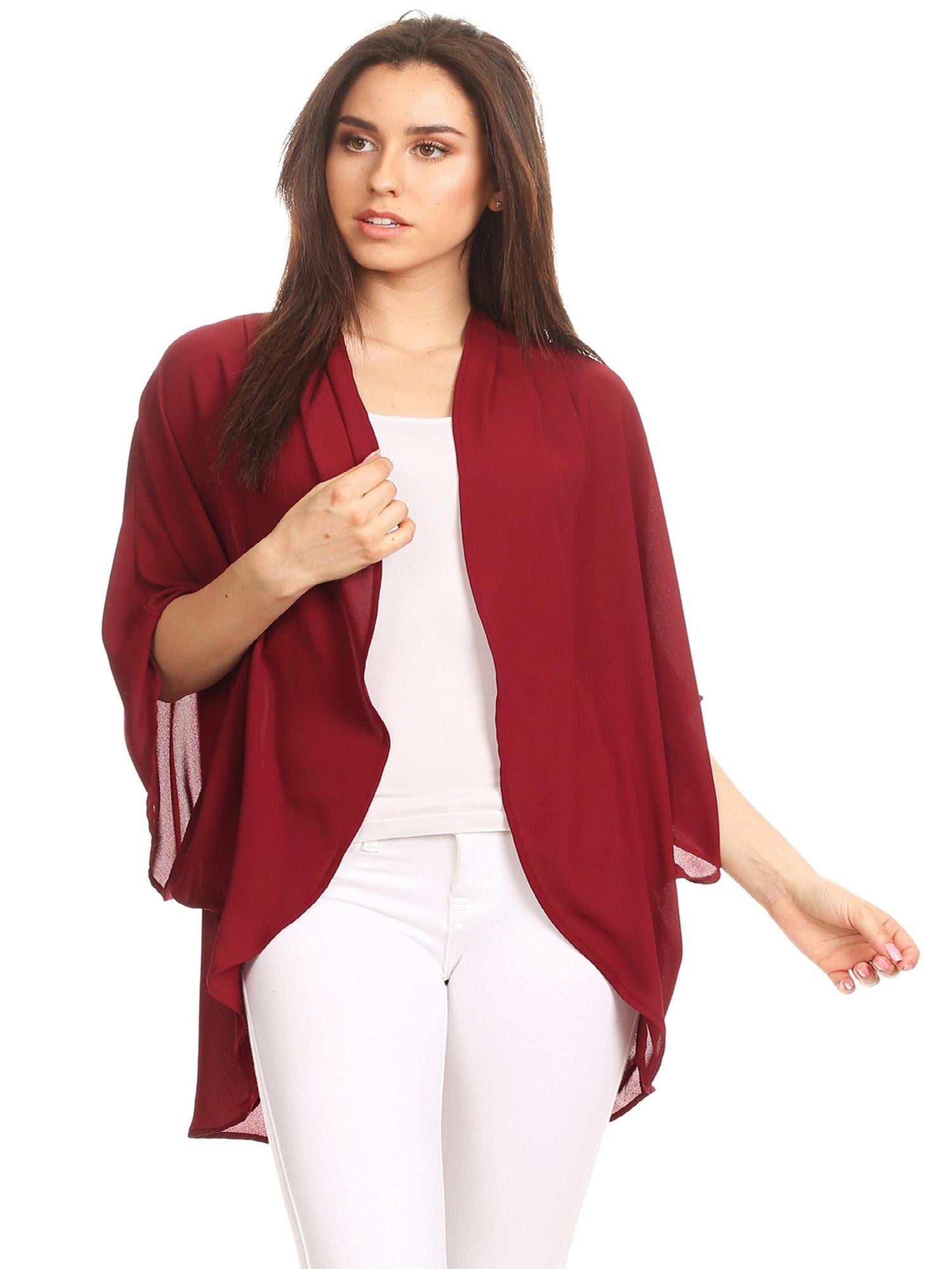 Moa Collection Womens Solid Casual Lightweight 3 4 Sleeve Loose Fit