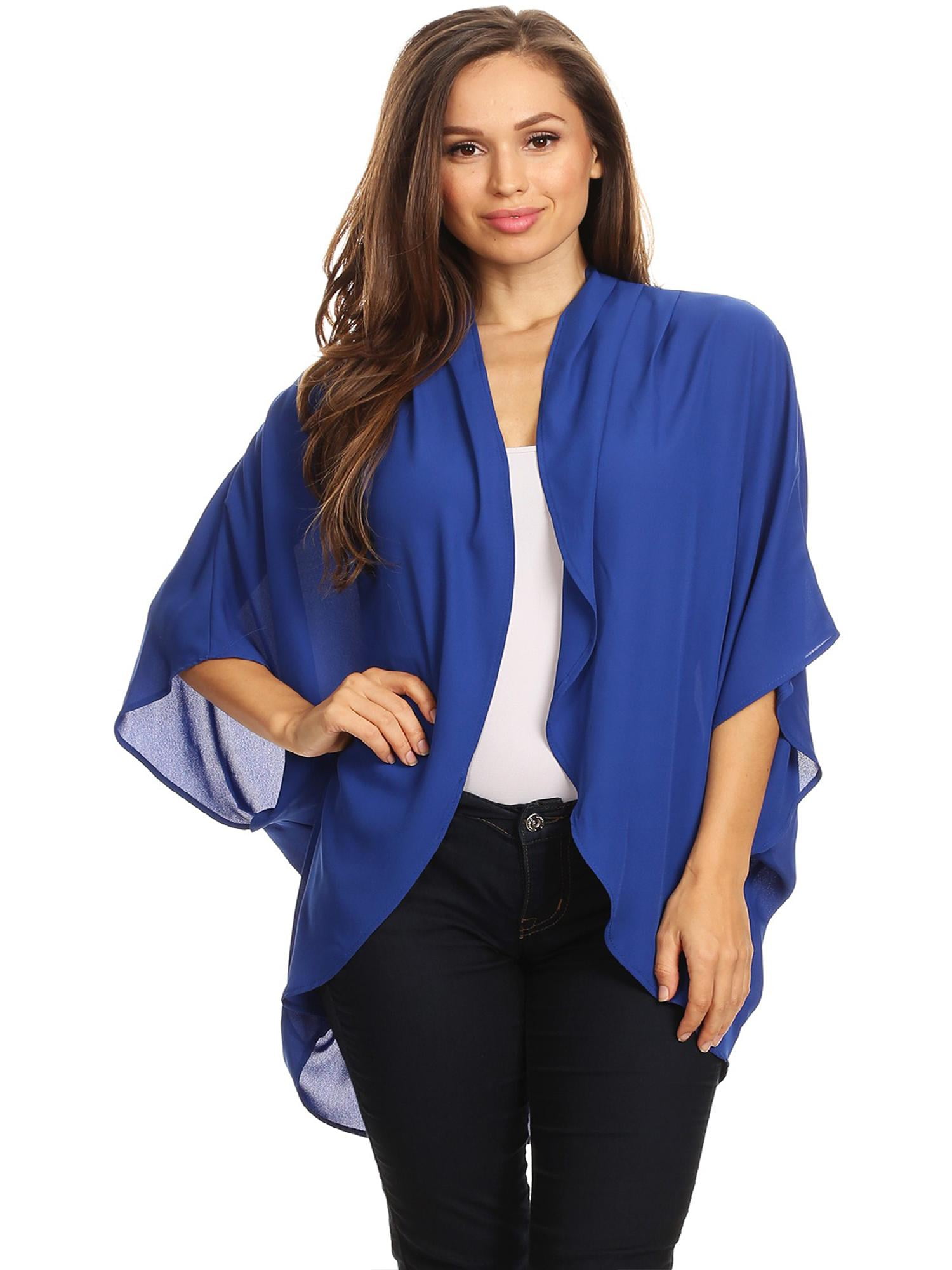 MOA COLLECTION Women's Solid Casual Lightweight 34 Sleeve Loose Fit ...