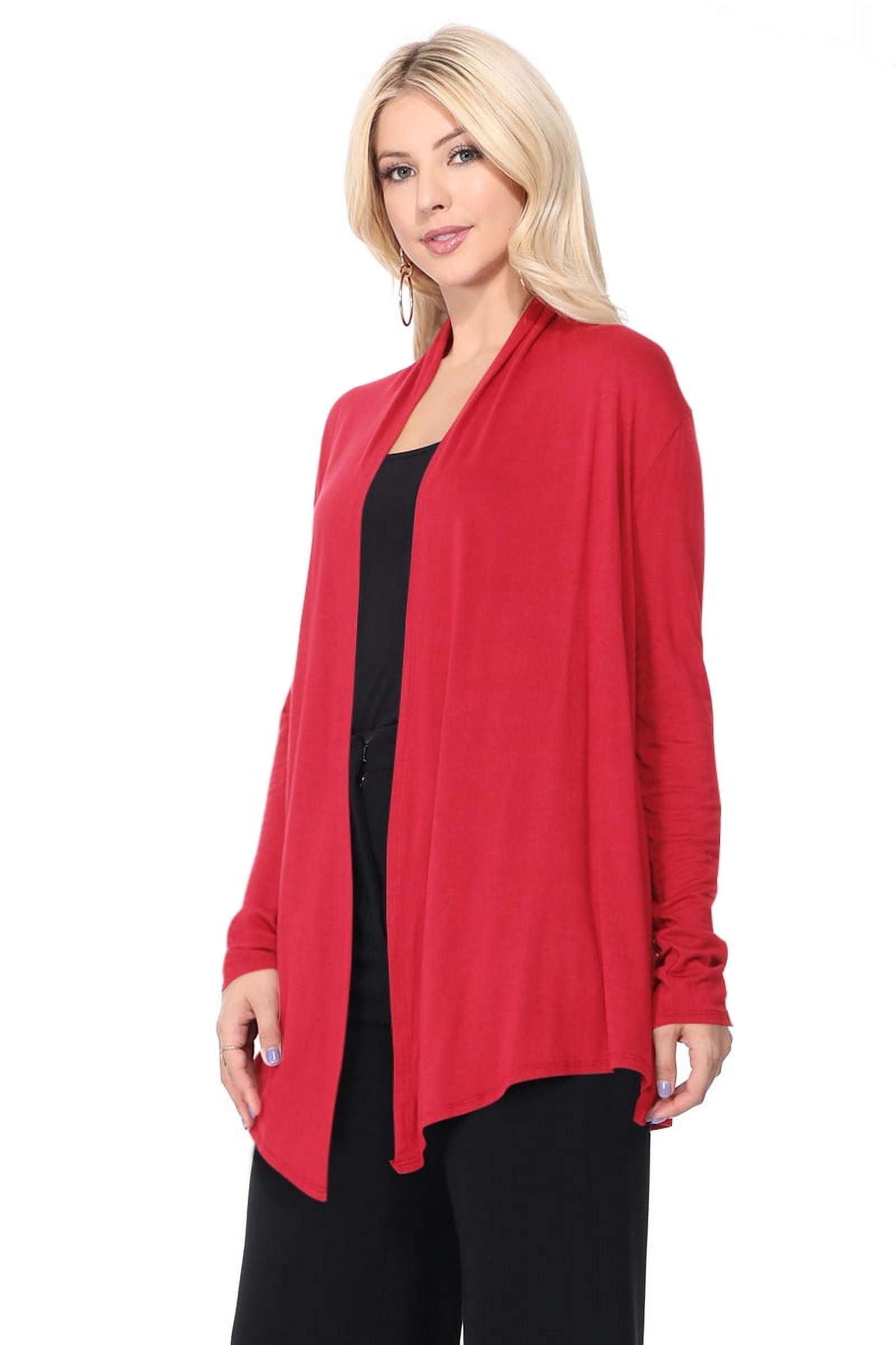 MOA COLLECTION Women's Solid Casual Lightweight Long Sleeve Loose Fit ...