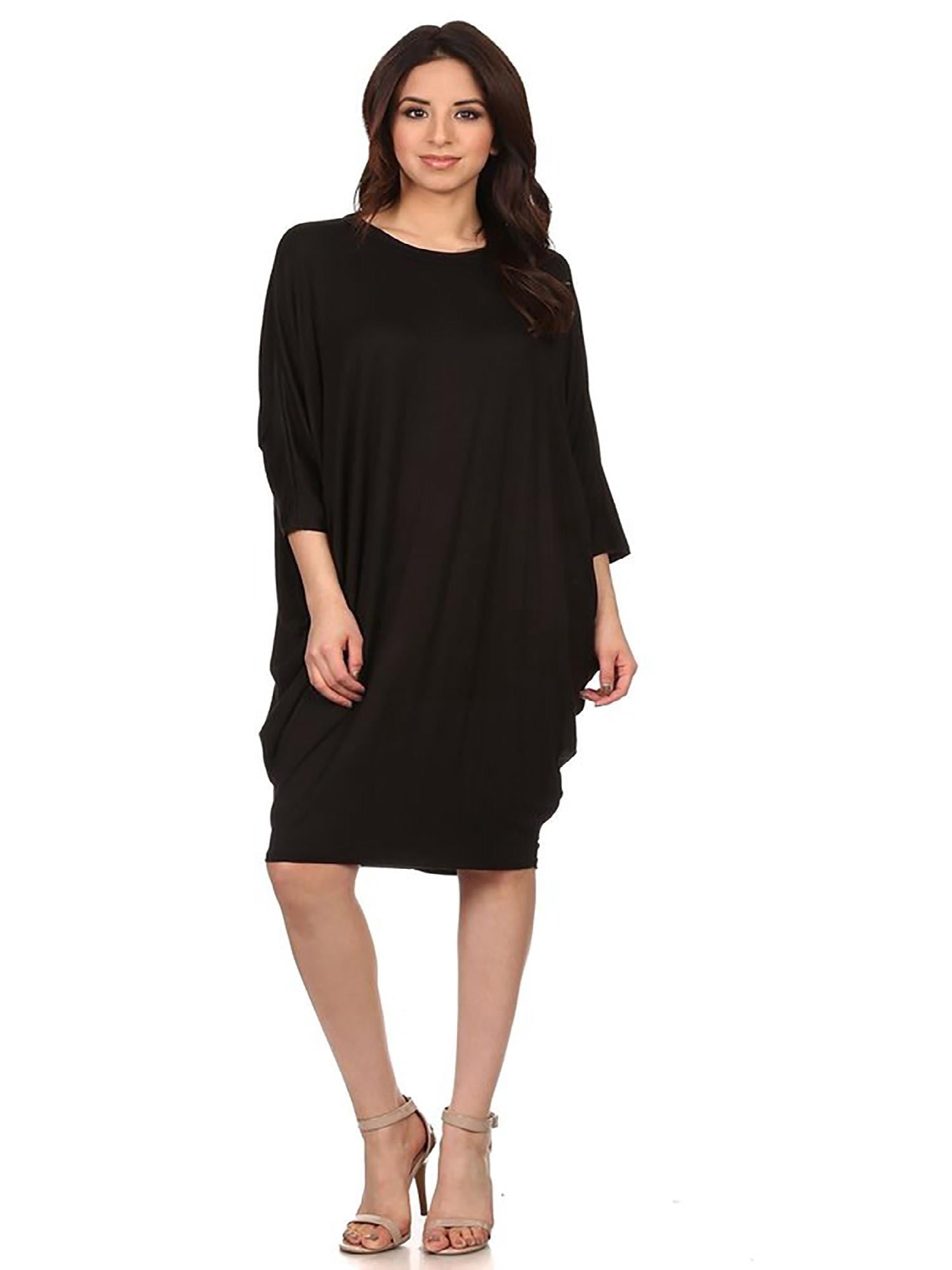 MOA COLLECTION Women's Solid Casual Sexy Relax fit Dolman 3/4 Sleeve ...