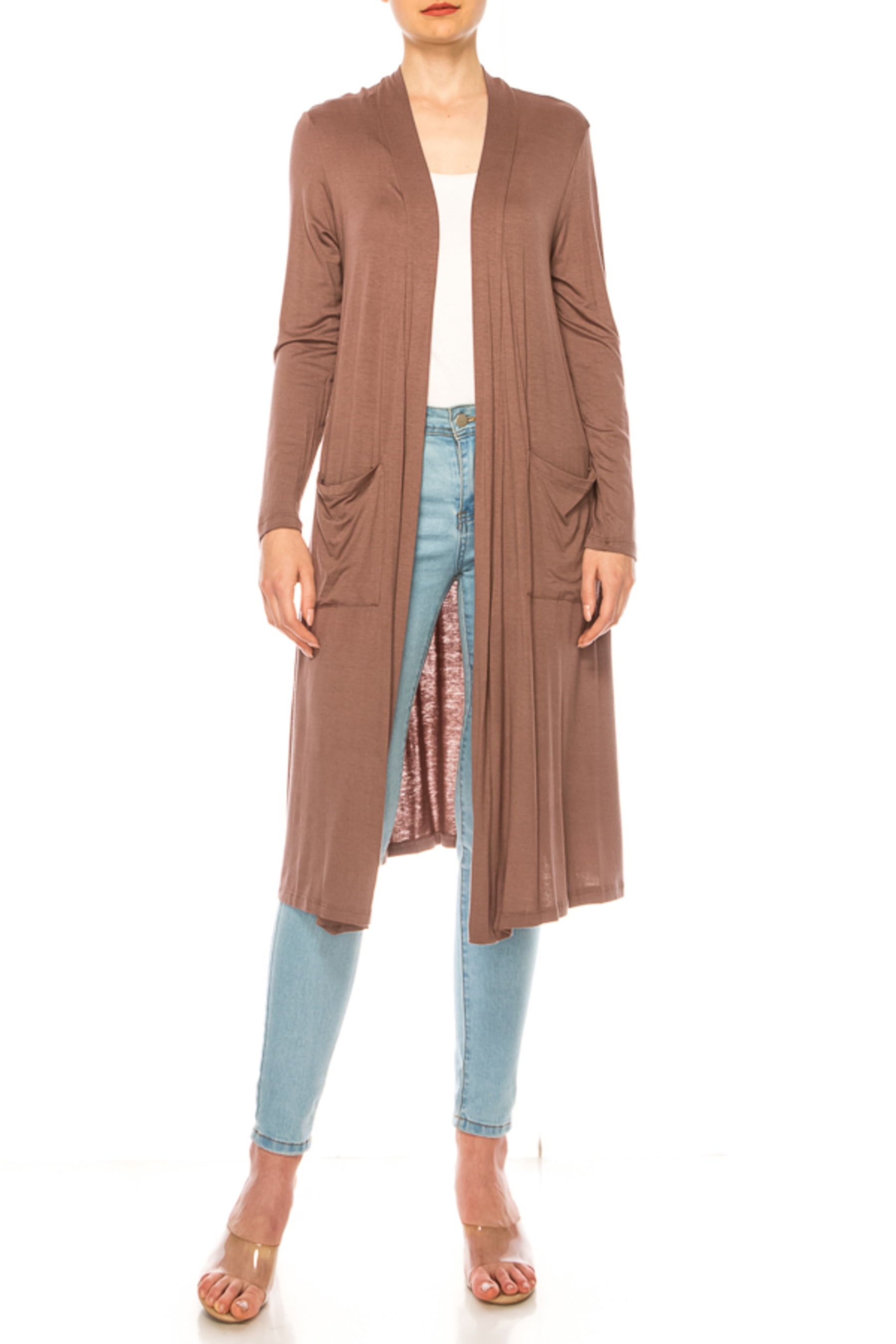 MOA Collection Women's Comfortable Relaxed Fit Long Cardigan - Perfect ...