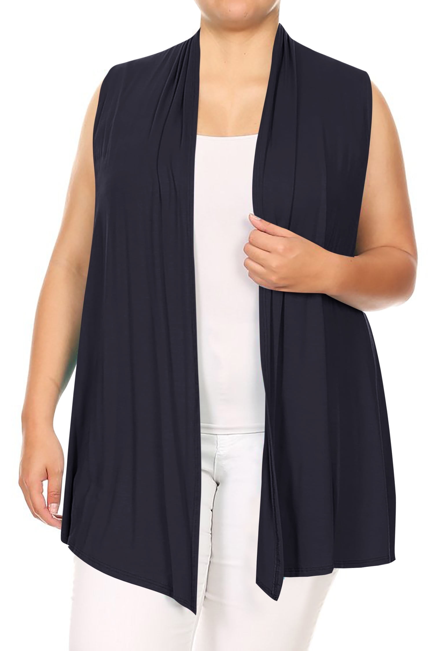 MOA Collection Women's Plus Size Open Front Relexed Fit ...