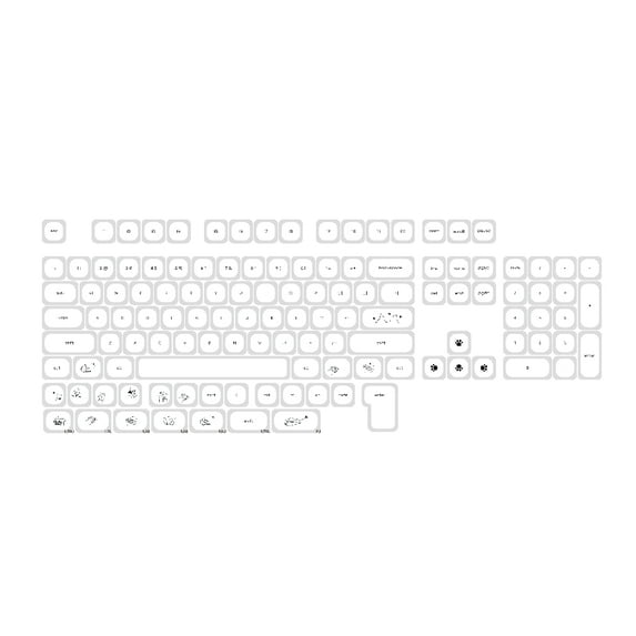 MOA Profile PBT Keycap Set: Minimalist Tiny Font with Cute Cats & Slim ...