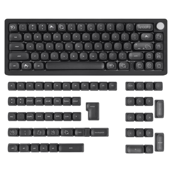 MOA Profile PBT Keycap Set: Minimalist Tiny Font with Cute Cats & Slim ...