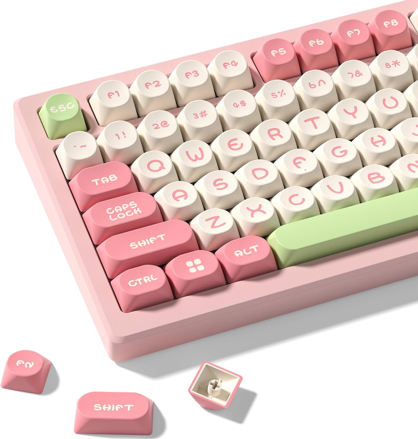 MOA Profile,PBT Keycaps Set,Double Shot Cute Keycaps 75 Percent with ...