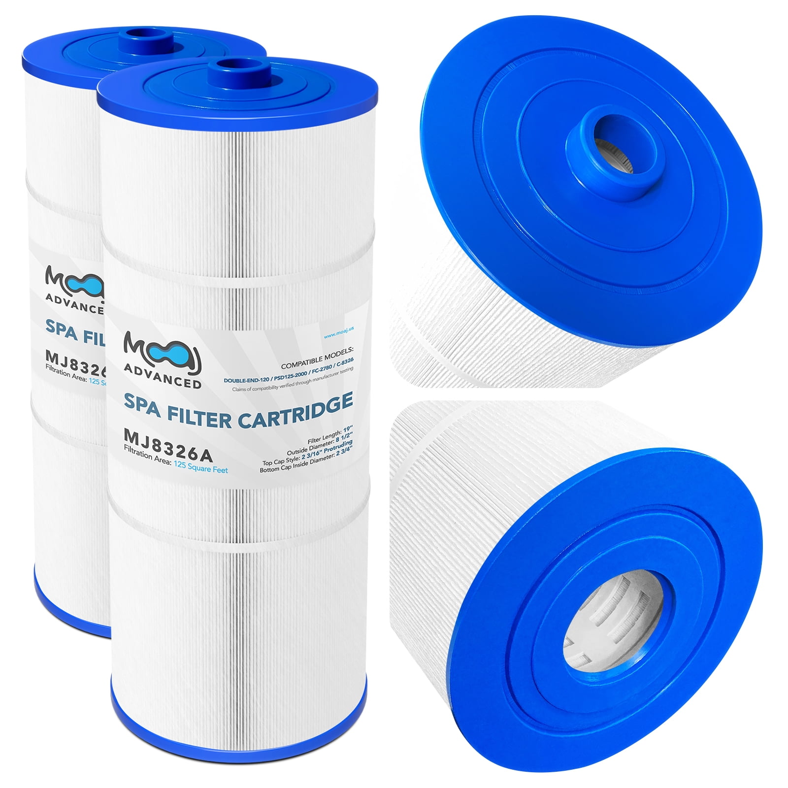 MOAJ Advanced Pool Filter 2-Pack, Replacement for PSD125-2000, Sundance Spas 6540-488 | 125 SQ ...
