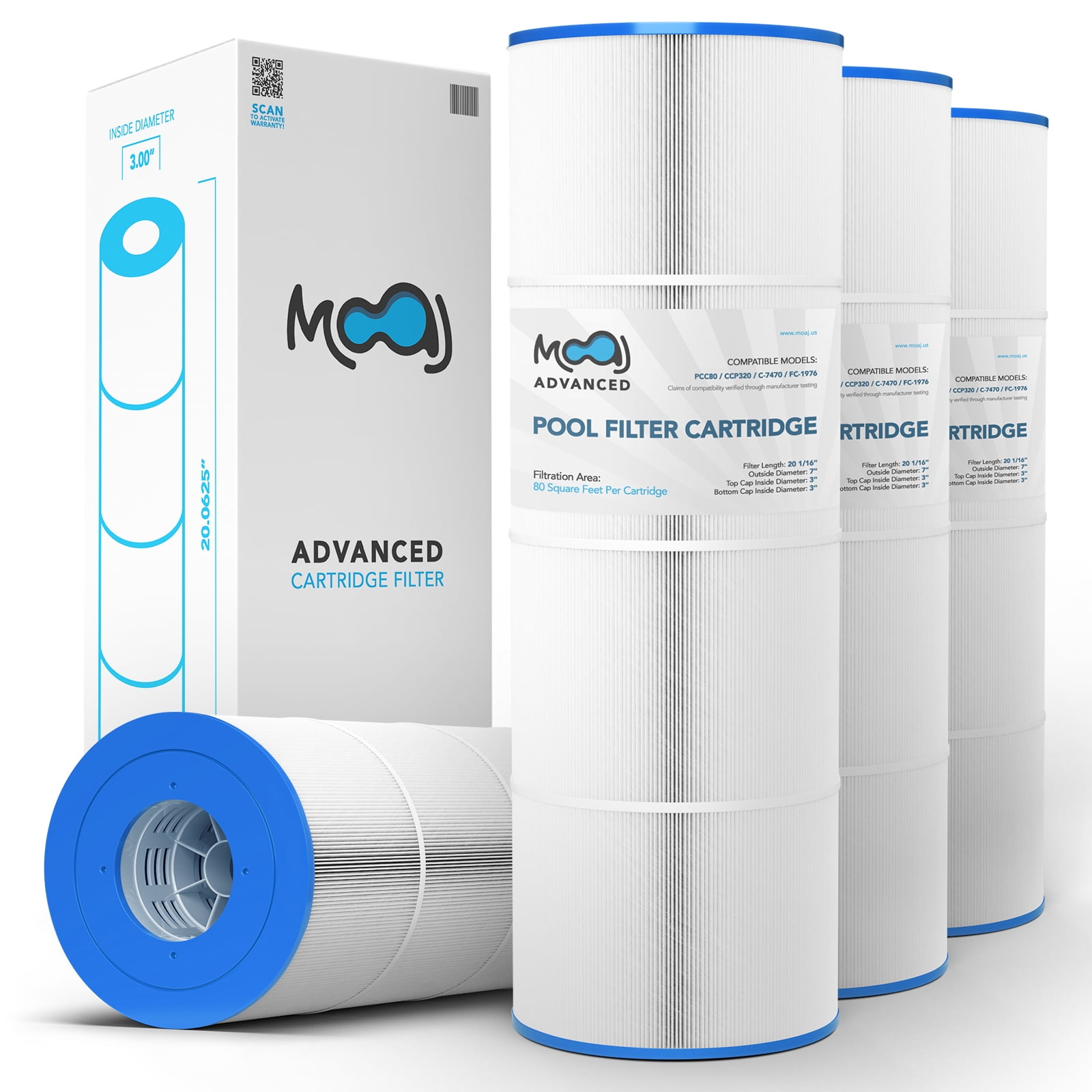 MOAJ Advanced Pool Filter 4-PACK Replaces Pentair CCP320, Clean And ...