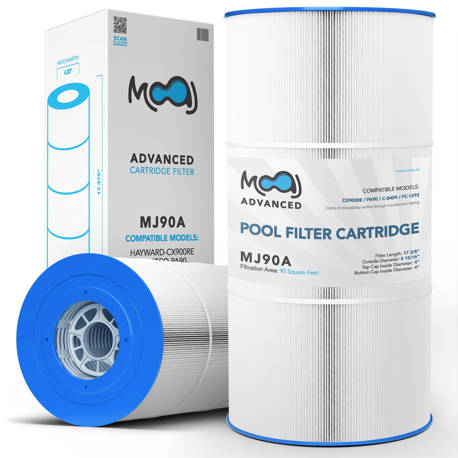 MOAJ Advanced Pool Filter Replaces Hayward C900, CX900RE, PA90, Unicel ...