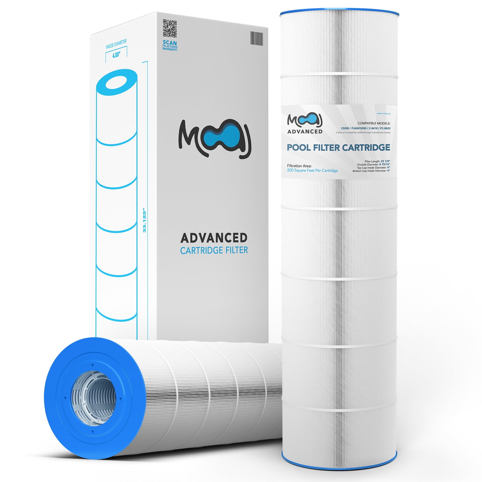 MOAJ Advanced Pool Filter Replaces Jandy CS200, R0462400, PJANCS200, Filbur FC-0823, C-8418, 17 ...
