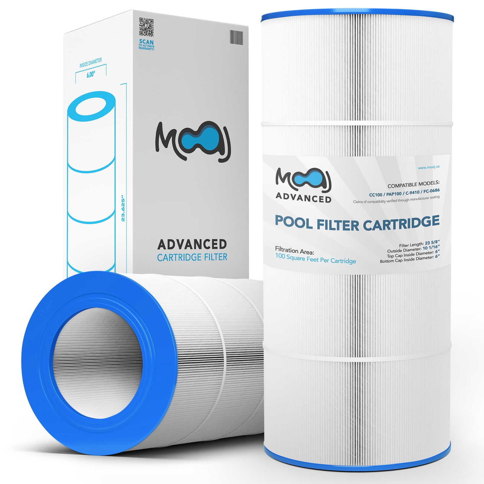 MOAJ Advanced Pool Filter Replaces Pentair CC100, CCRP100, R173215, 160316, 160354, PAP100 ...