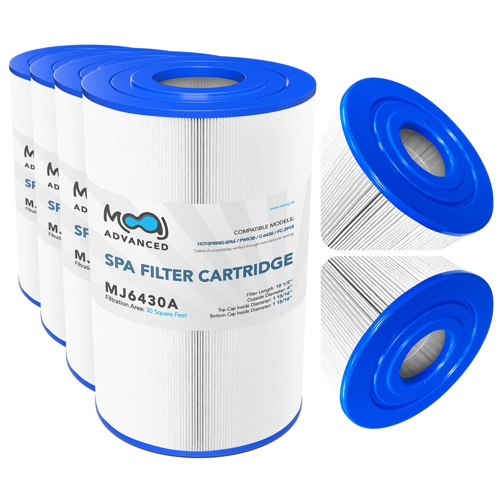 MOAJ Advanced Spa Filter 4-PACK Replaces Watkins 31489, WA30TC-3, PWK30 ...