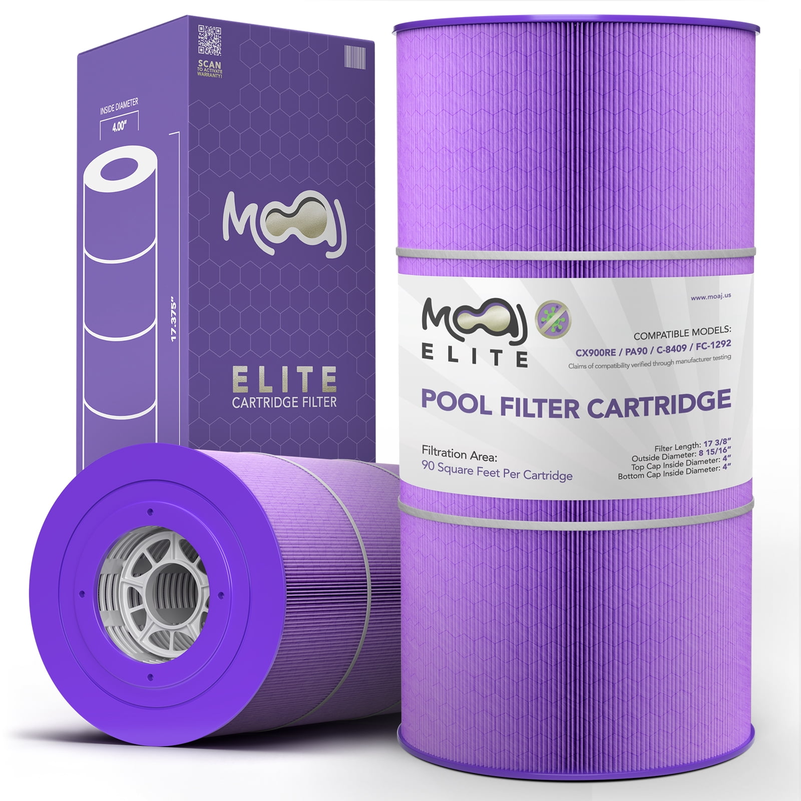 MOAJ Elite Pool Filter 2-PACK Replaces Hayward C900, CX900RE, PA90 ...