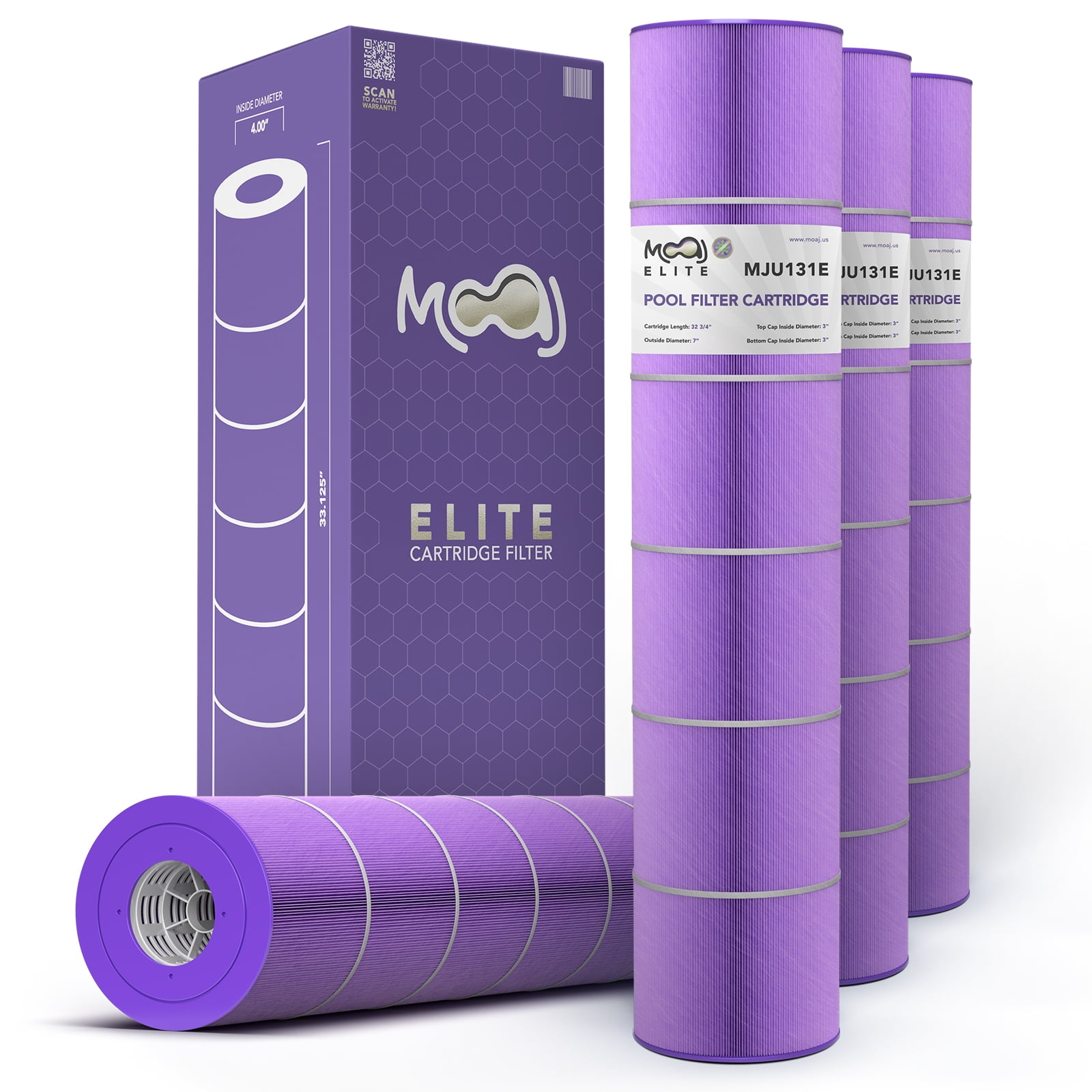 MOAJ Elite Pool Filter 4-PACK Replaces Hayward CX1380RE, StarClear C ...