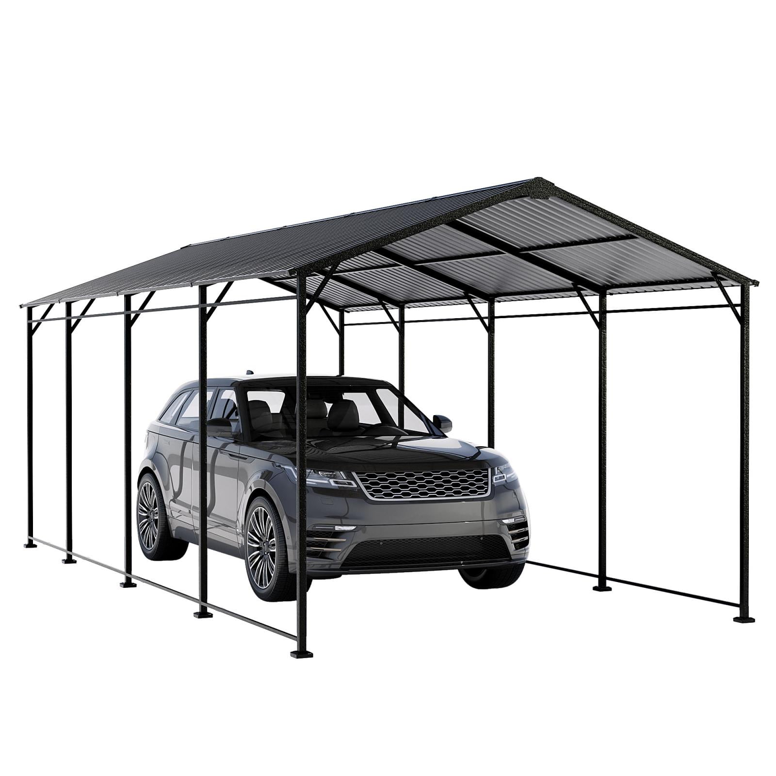 MOALCOFER 10'x20' Metal Carport Heavy Duty, Outdoor Garage Car Shelter ...