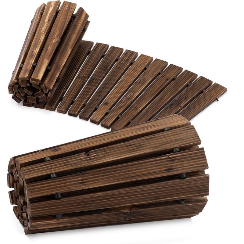 MOALCOFER 12FT Wooden Garden Pathway,Outdoor Roll Out Cedar Straight ...