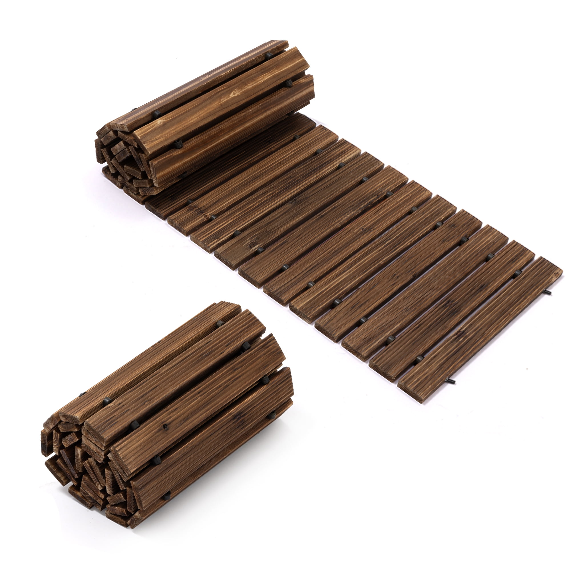 MOALCOFER 12FT Wooden Garden Pathway,Outdoor Roll Out Cedar Straight ...