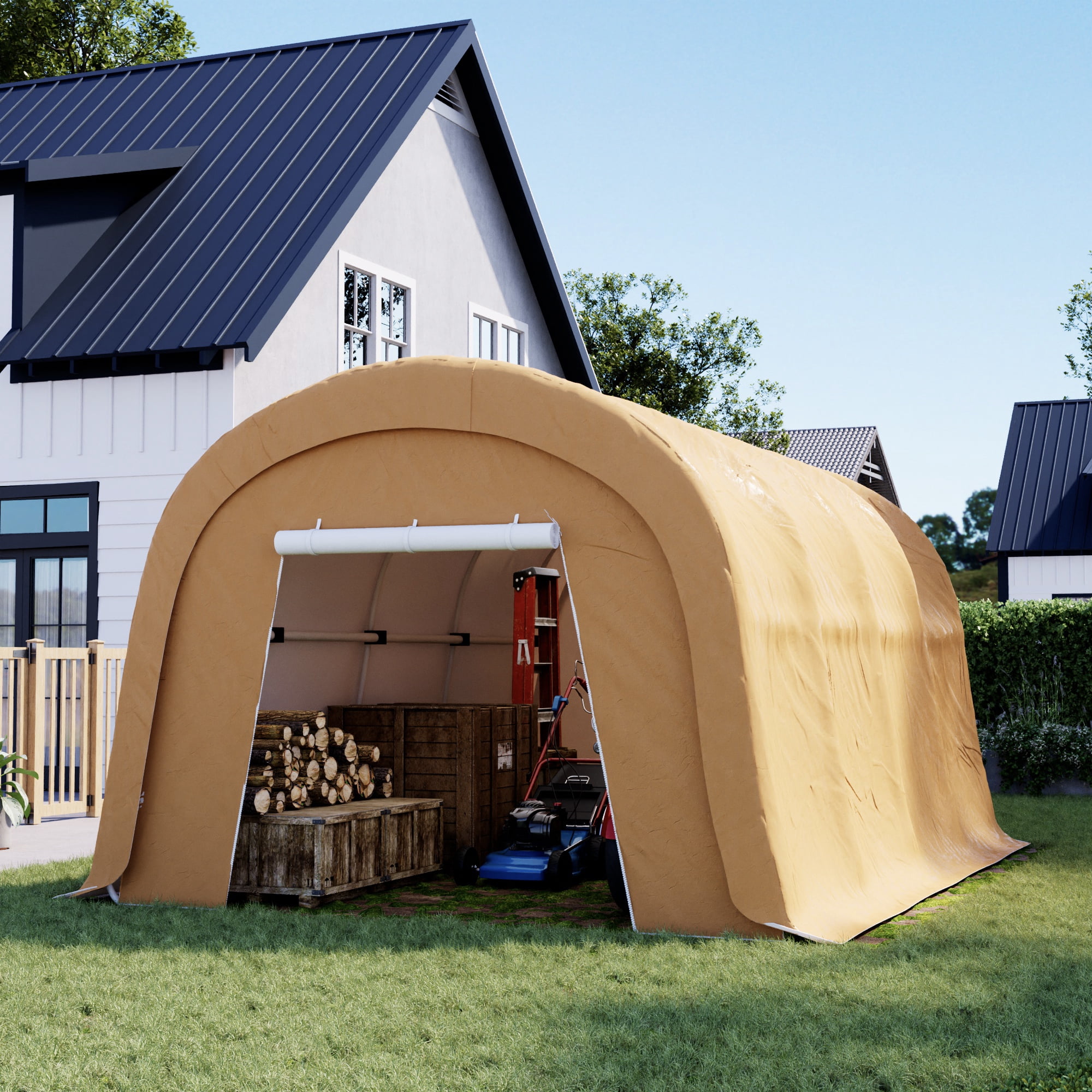 MOALCOFER 13'x20' Carport,Heavy Duty Car Canopy with Steel Frame ...