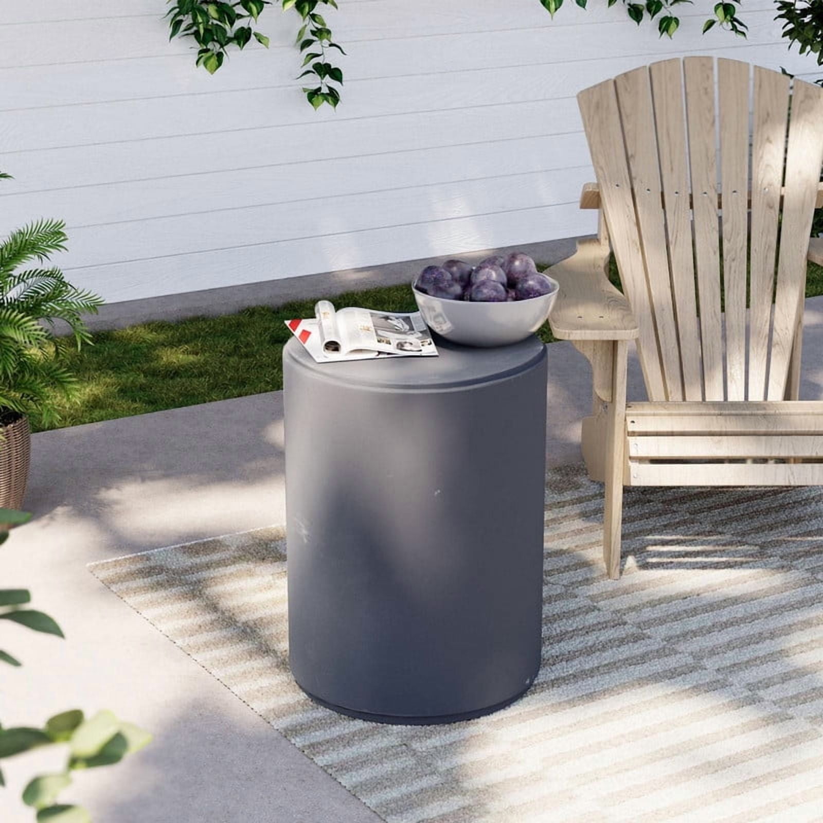 MOALCOFER Outdoor side table,Round Patio Accent Table for Garden ...