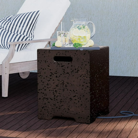 Propane Tank Cover Table 16"x16"x20"H Round Propane Tank Storage ...