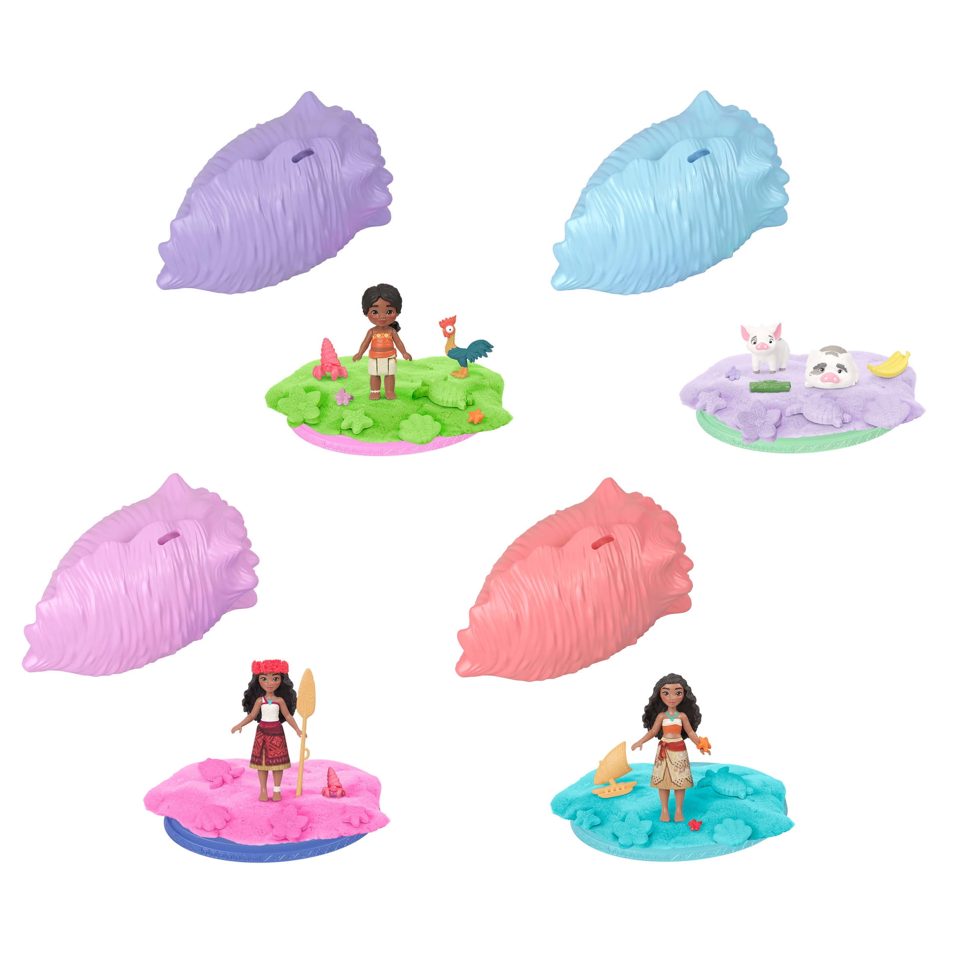 Disney Moana Shell Reveal Small Doll or Figures, Moldable Sand ...