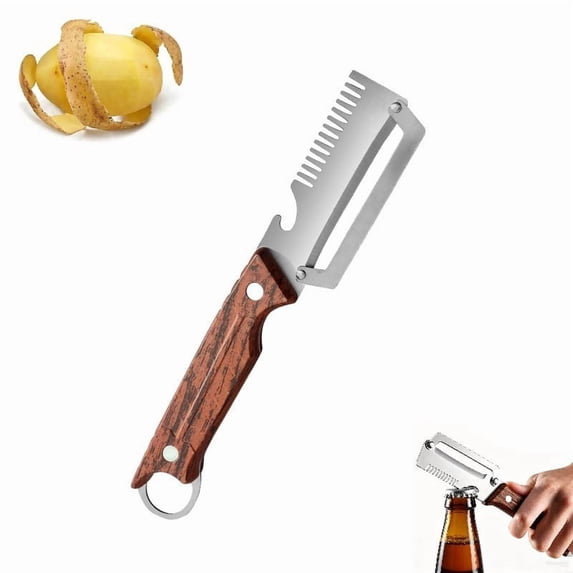 MOAOASPER Multifunctional Kitchen Peeler, 3-in-1 Kitchen Gadget, Rust ...
