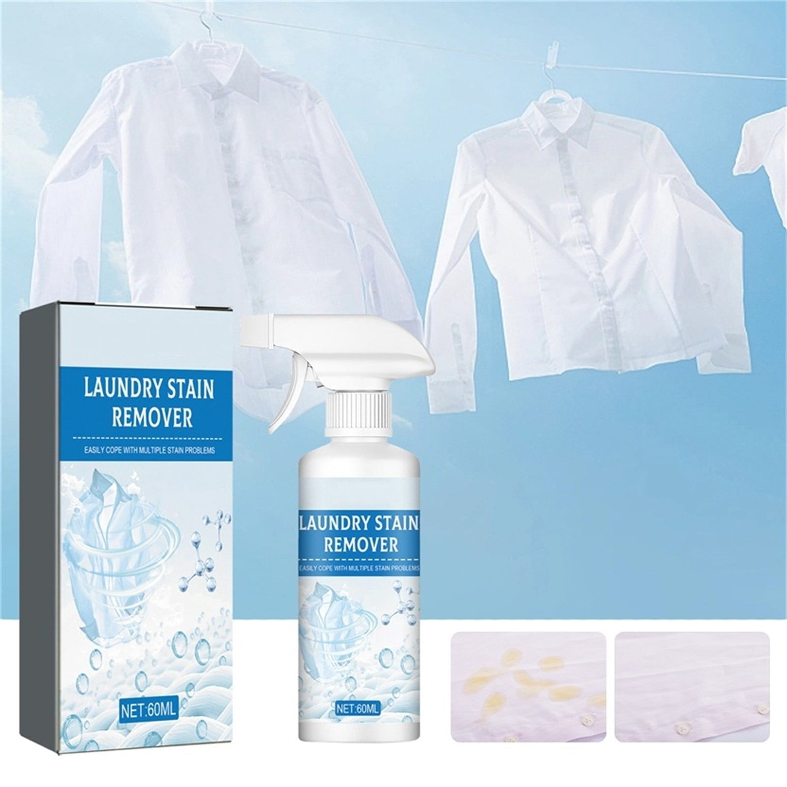 MOAOASPER Powerful Enzyme Stain Remover,60ml Stubborn Stain Cleaner,Oil ...