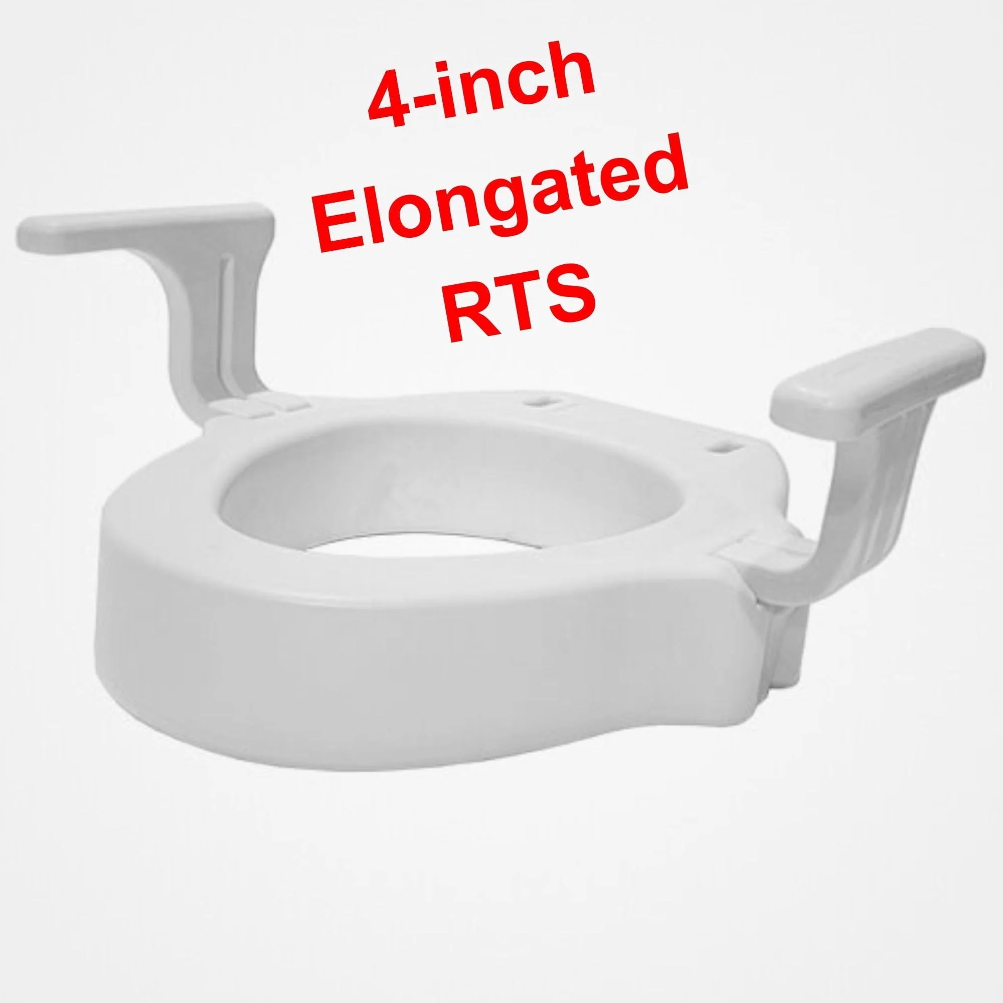 MOBB Healthcare 4-inch Elongated Raised Toilet Seat, Handles, White ...