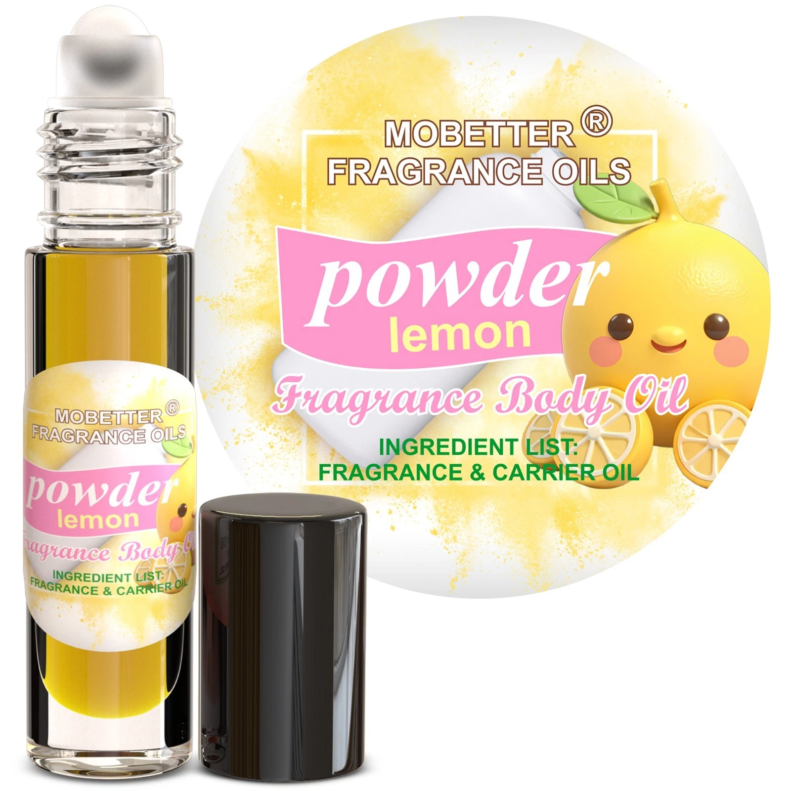 MOBETTER FRAGRANCE OILS Powder Lemon Fragrance Body Oil for Unisex ...