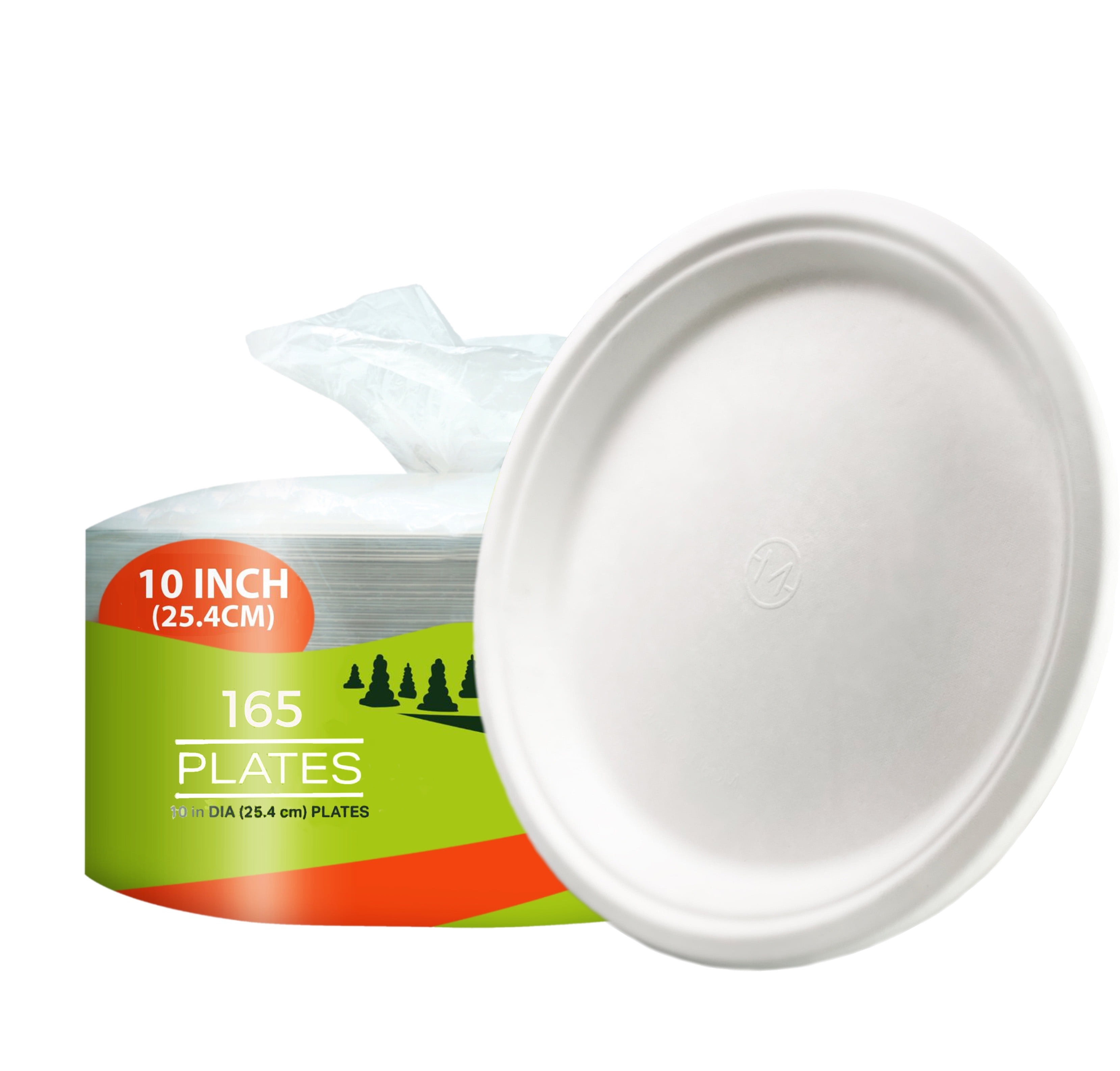MOBI Ecoware Paper Plates, 100% Compostable-[10 Inch by 0.5" deep ...