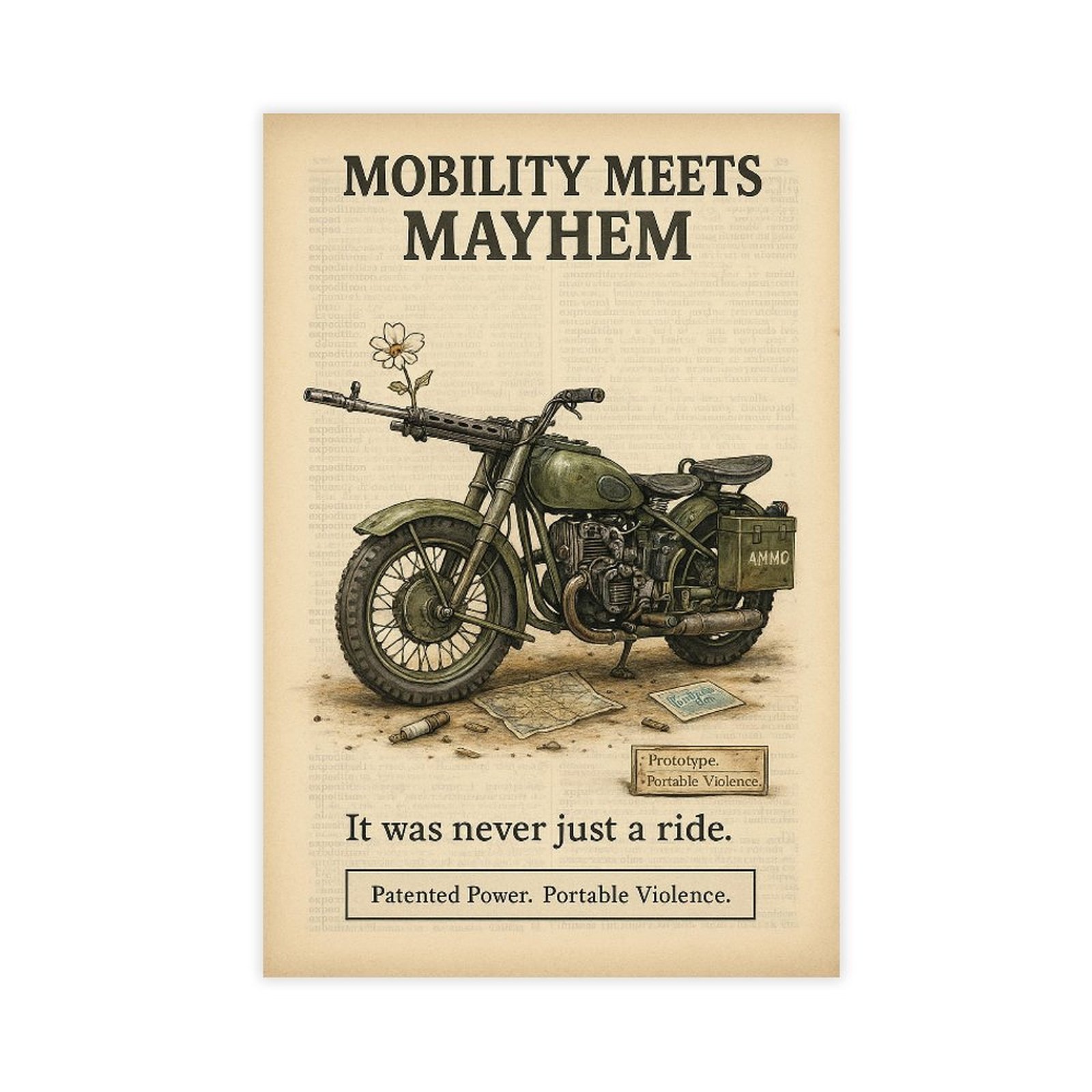 MOBILITY MEETS MAYHEM Canvas Art Wall Decor Posters Home Bar Restaurant ...