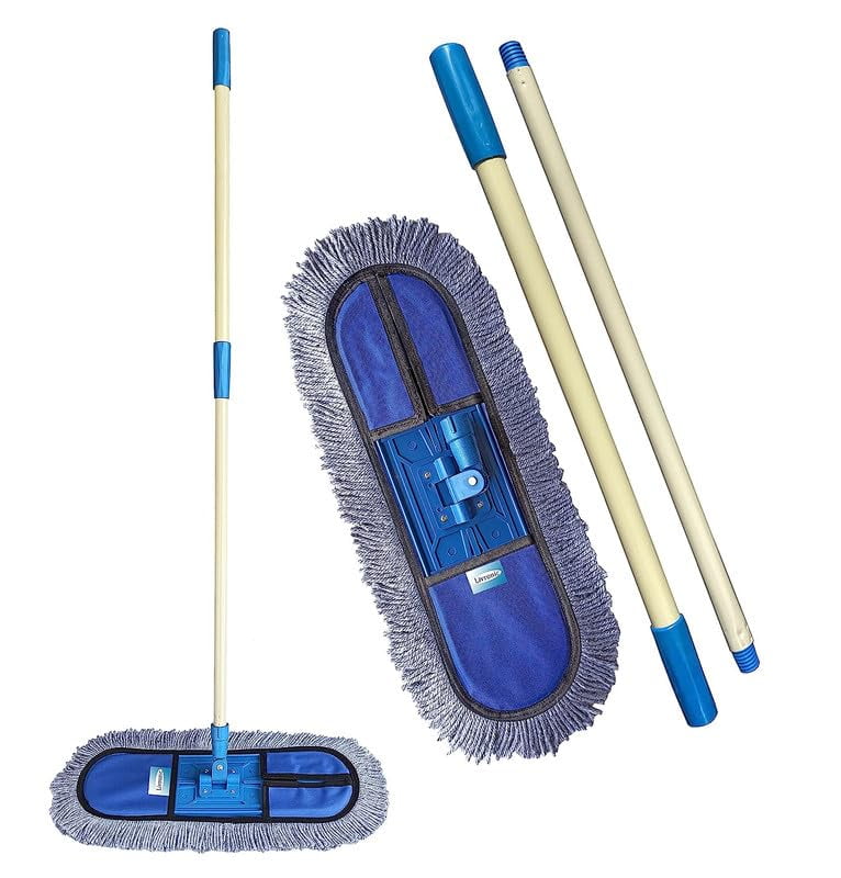 MOBISON Wet and Dry Cotton Floor Mop with 5 Feet Long Handle Easy to ...