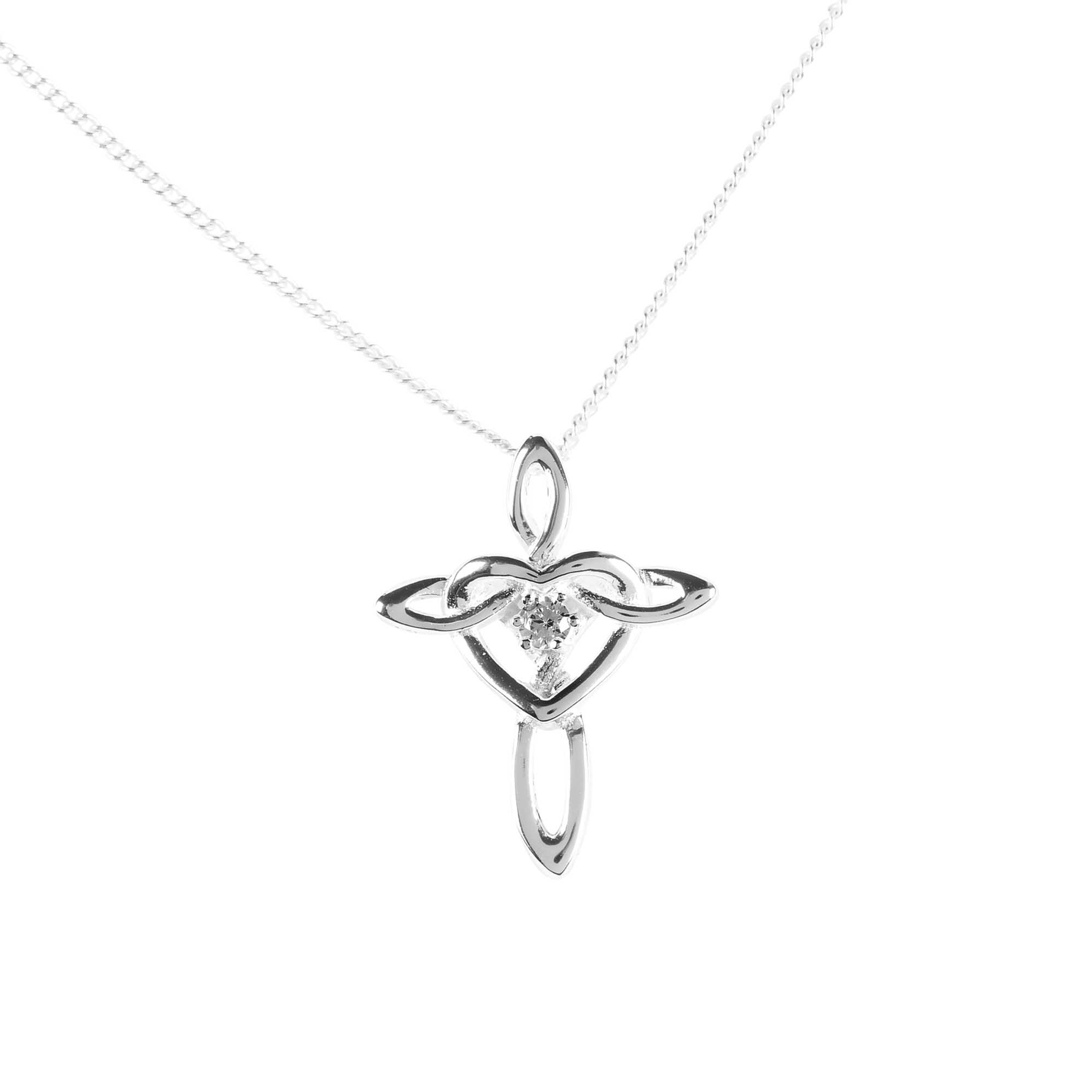 MOBIUS CROSS/HEART SILVER PLATE 18 - Walmart.com