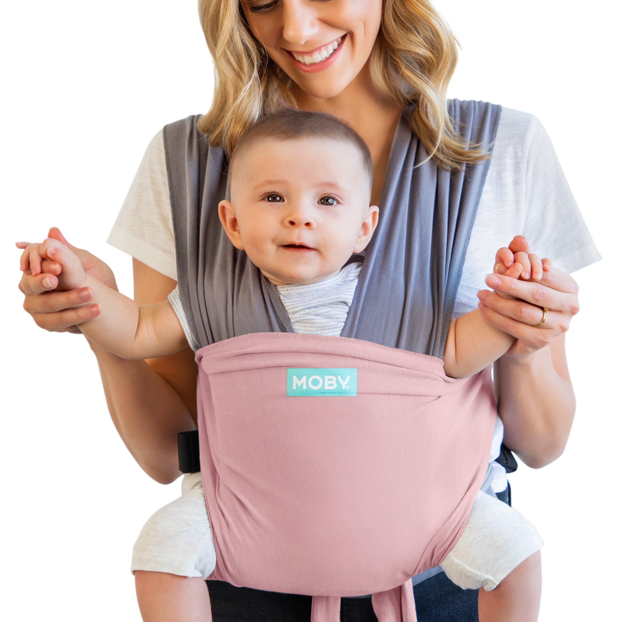 MOBY Wrap Easy Wrap Carrier Breathable Cotton Baby Wrap Hands-Free ...