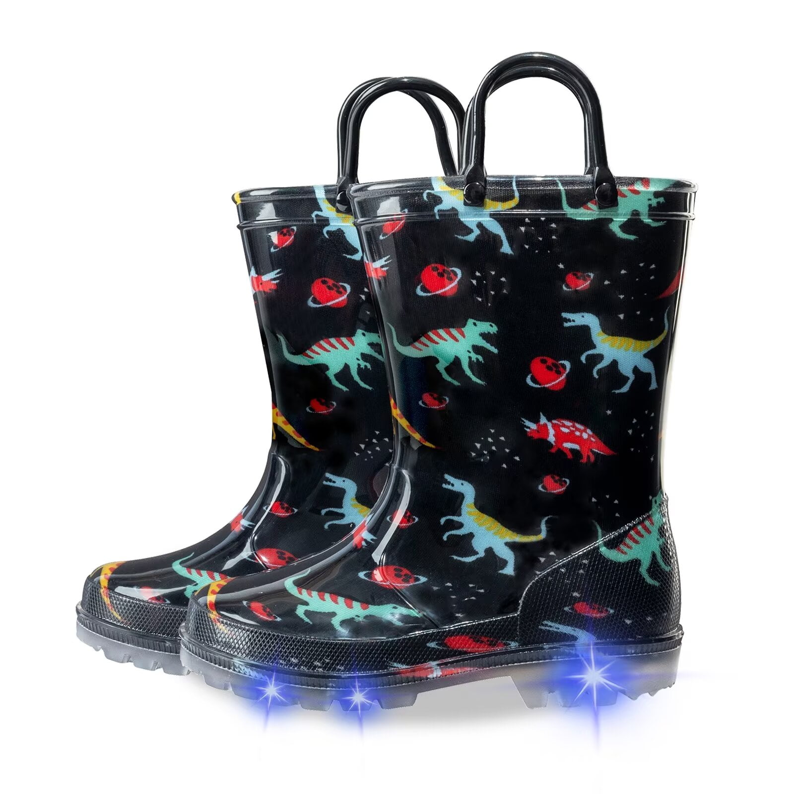 MOBYDICK Kids Toddler Light Up Rain Boots for Boys Waterproof Boots ...