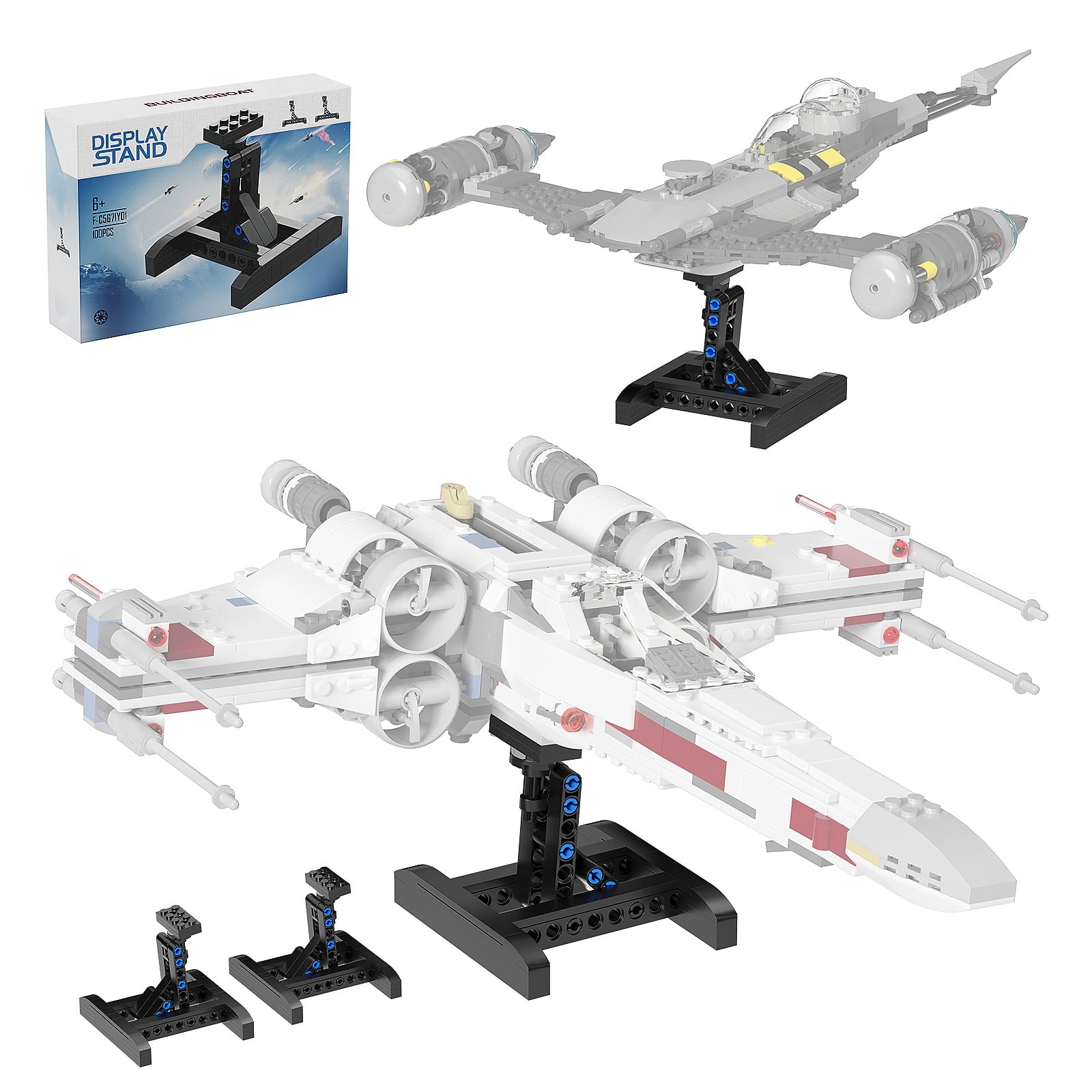 MOC -17386 X-Wing Fighter Stand Building Block - Walmart.com