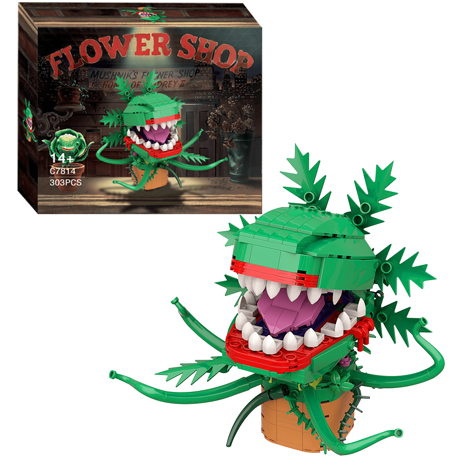 MOC 2024 New Man Eater Audrey II Chomper Flower Cannibal Flower ...