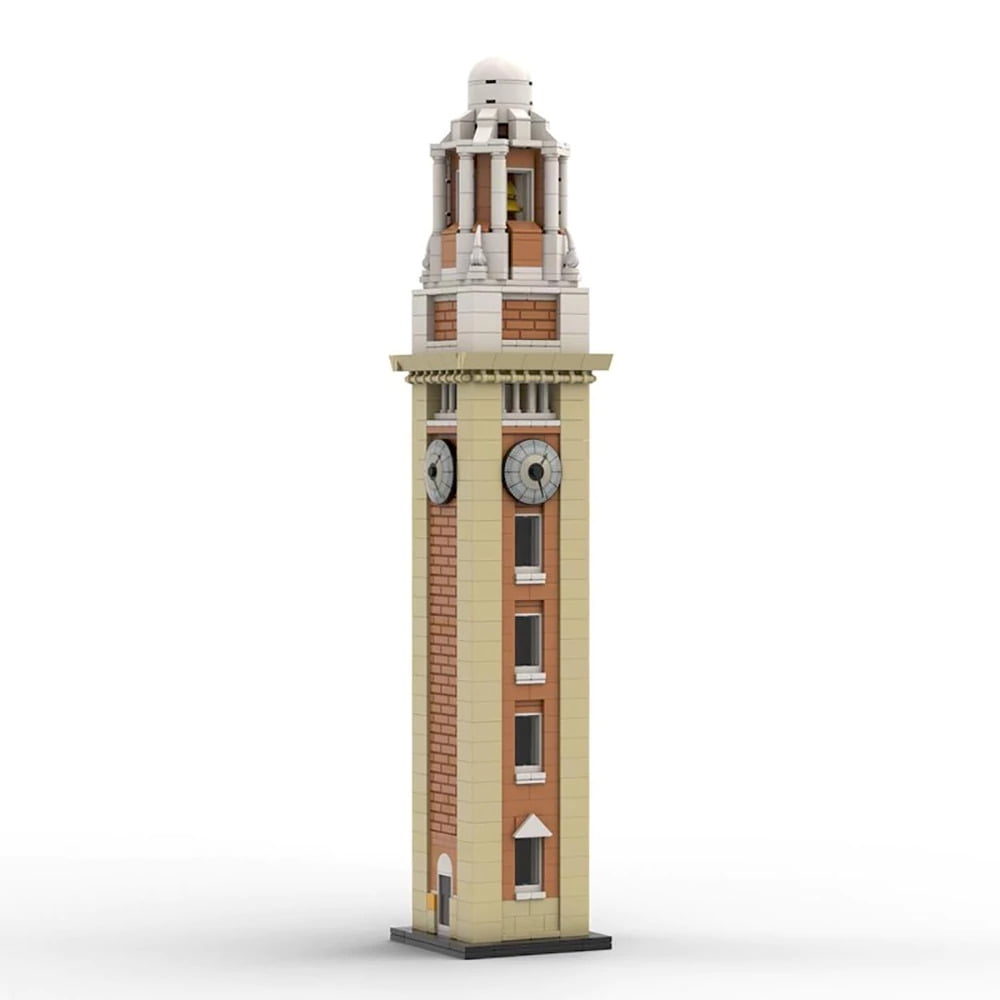MOC-23668 Clock Tower Modular Building Blocks Set Tsim Sha Tsui Train ...