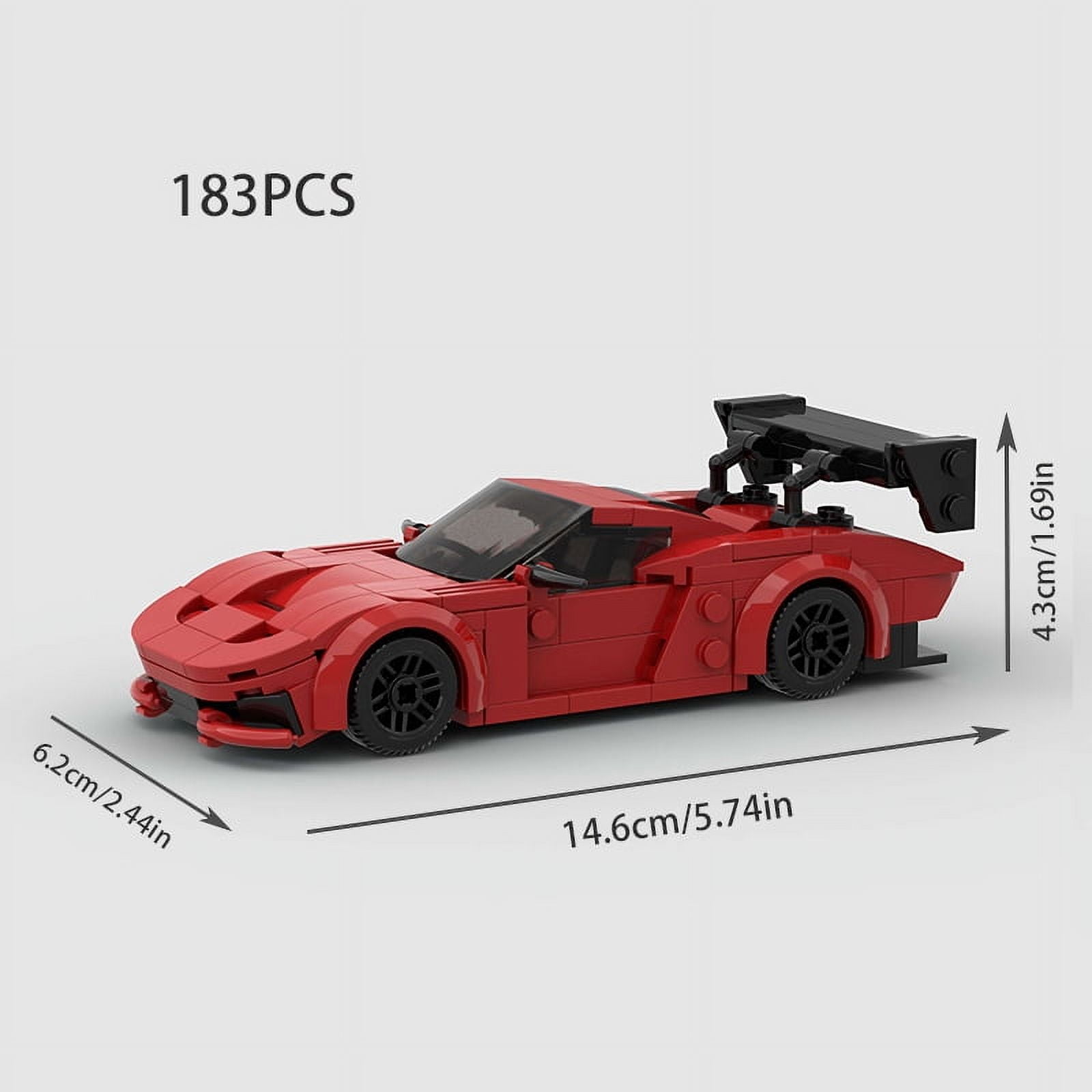 MOC 935 Racing Sports Car Vehicle City Speed Champion Racer Technique Building Blocks Brick Red ...