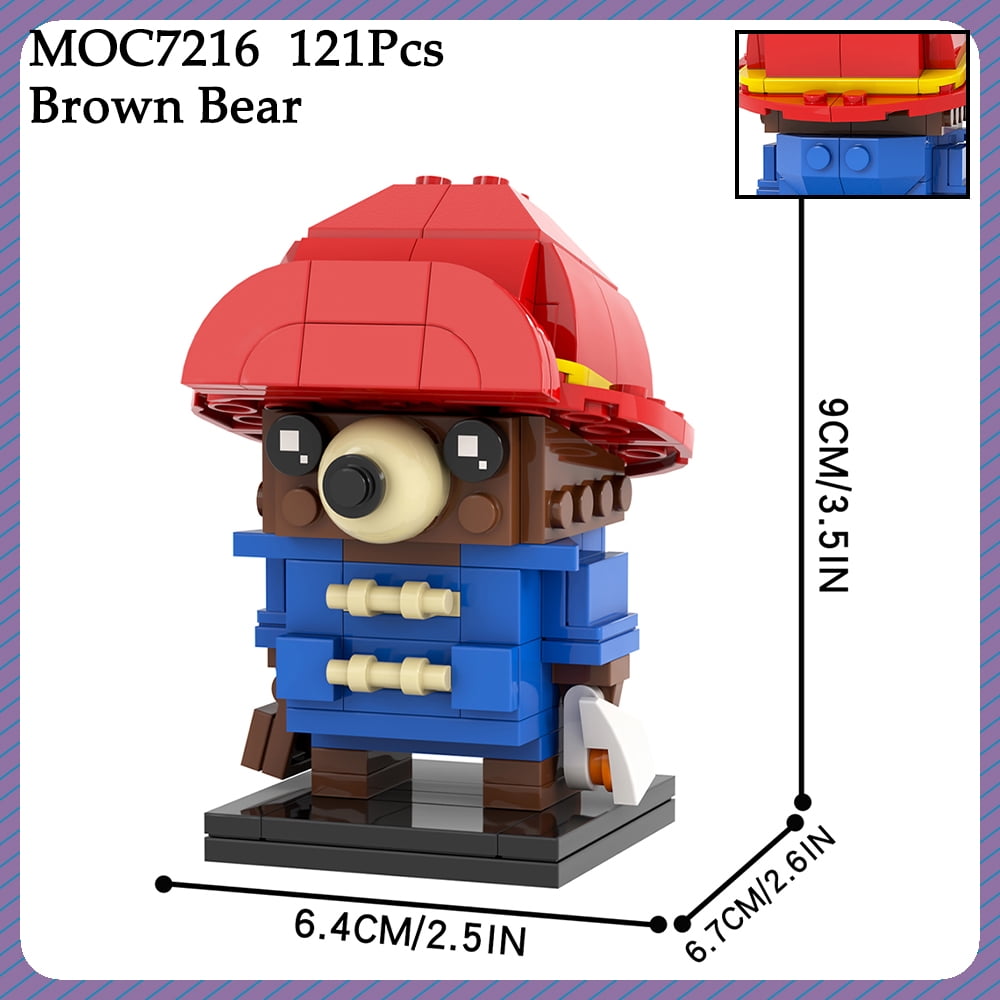 MOC Animal Set Brick Bear Monkey Dog Lesser Panda Cat Anime Figure ...