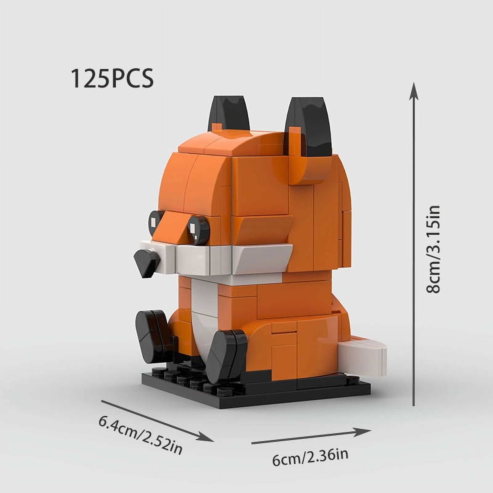 MOC Animals Figures Cute Small Fox Building Blocks Brick Models Heads ...