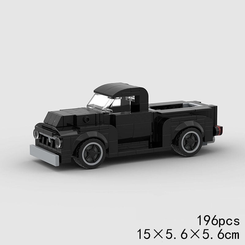 MOC Black Classic Ram Pickup Truck, City Off-Road Car Assembly Building ...