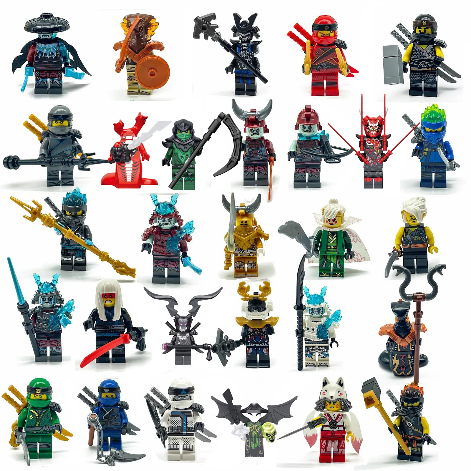 MOC Blizzard Ninja Samurai Minifigures Building Kit (29 Pieces ...