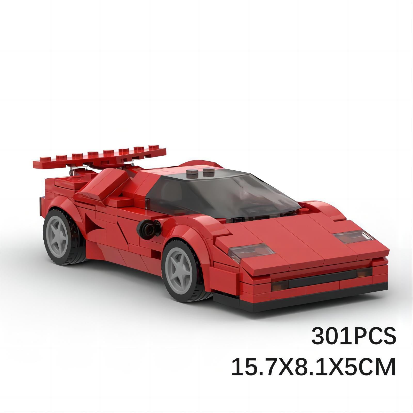 MOC Building Block Set speed Series Eight-Grid Car Countach Creative ...