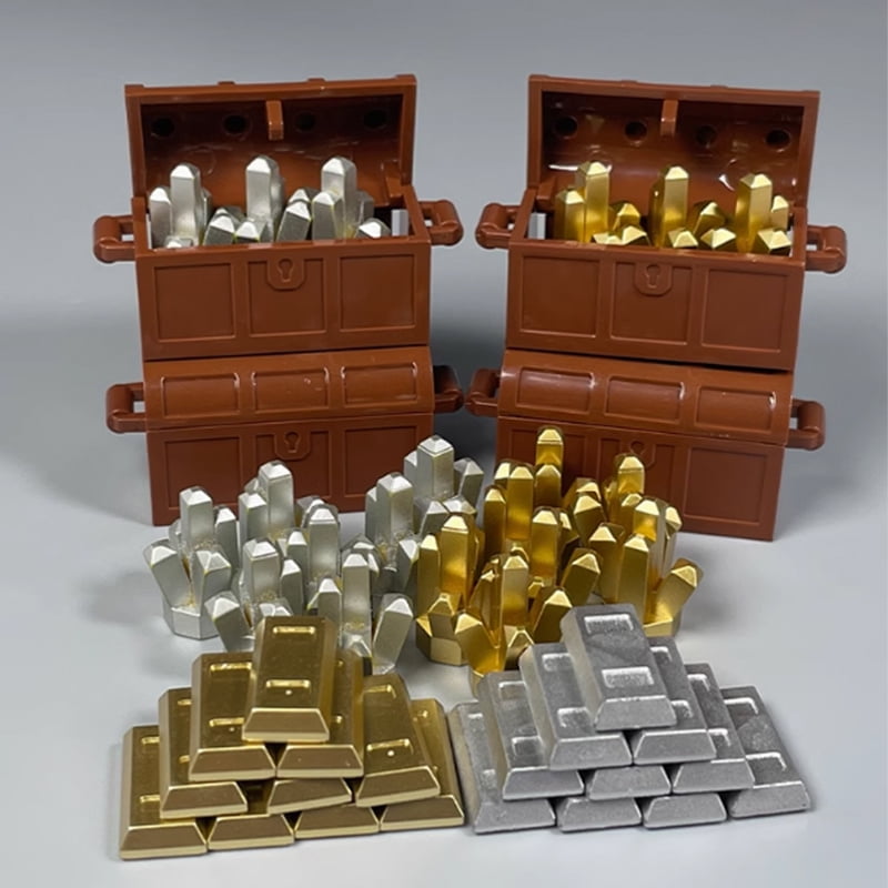 MOC Character Scene Building Blocks Accessories Treasure Safes Gold And ...